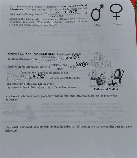 Solved C Suppose That A Disease Is Inherited Via A