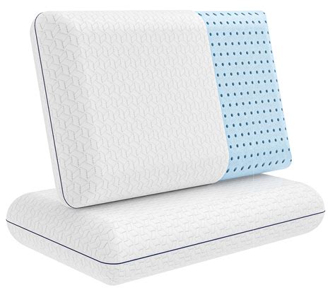 Vaverto Gel Memory Foam Pillow Standard Size 2 Pack Firm Pillow For Neck And