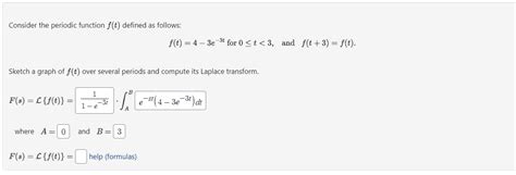 solved consider the periodic function f t defined as
