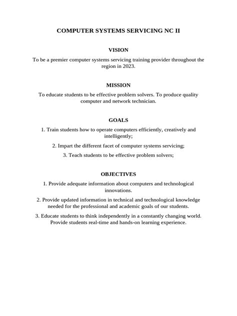 Computer Systems Servicing Nc Ii Pdf