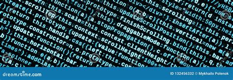 javascript code in text editor coding cyberspace concept screen of