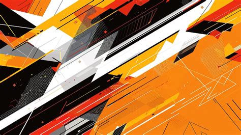 Dynamic Abstract Composition With Bold Lines And Vivid Colors Displaying Energy And Motion In