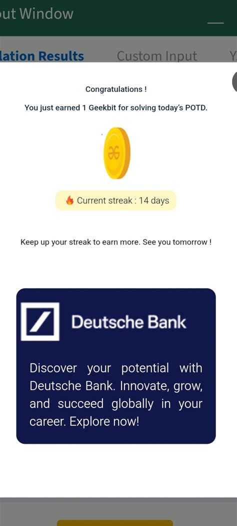 Geeksforgeeksrguktnuzvid Geeksforgeeks Geekstreak2024 Deutschebank