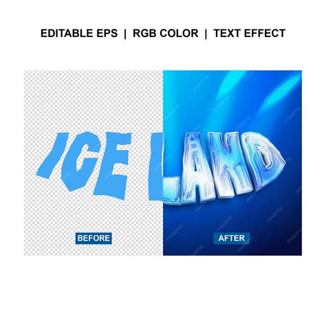 Premium Vector Ice Land Text Effect Illustrator