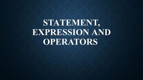 Operators In Python Pptx