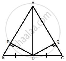 In the given figure, AB = AC. Prove that: (i) DP = DQ(ii) AP = AQ(iii) AD bisects angle A ...