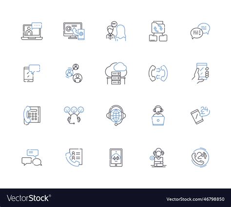Online Connectivity Line Icons Collection Nerking Vector Image