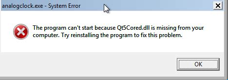 C QT Example Executables Won T Run Missing QT Cored Dll Stack Overflow