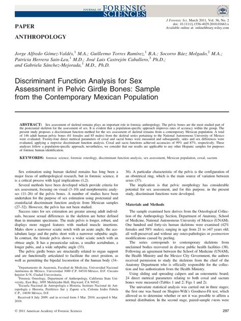 Discriminantfunctionanalysisforsexa Pdf Pelvis