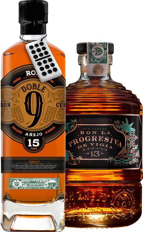 Bundle Doble 9 Añejo 15 Year Old Ron La Progresiva De Vigia 13 Dark