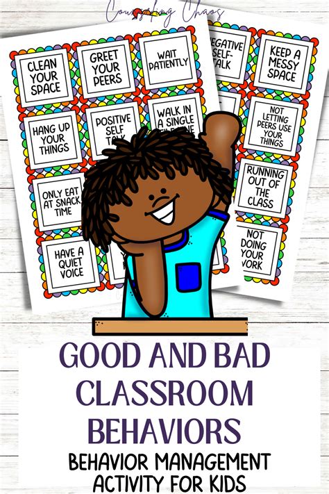 Behavior Management Sorting Activity Good And Bad Classroom Behaviors
