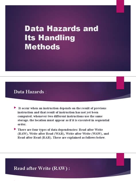 Data Hazards And Its Handling Methods Pdf Office Equipment Central Processing Unit