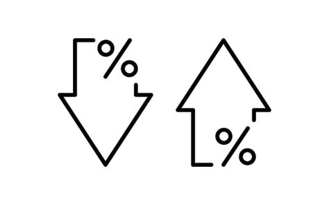 Premium Vector Percentage Arrow Up And Down Icon Percent Line Icon