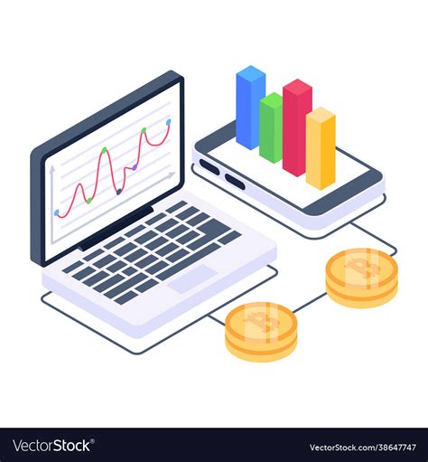 Bitcoin Analytics Royalty Free Vector Image Vectorstock