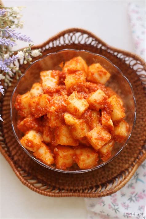 식당 깍두기담그는법 설렁탕 깍두기 양념 만들기 사과 깍두기담그기 추석반찬 네이버 블로그