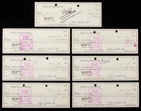 Sold Price Lot Of 35 Ruly Carpenter Whiz Inc Signed Checks From