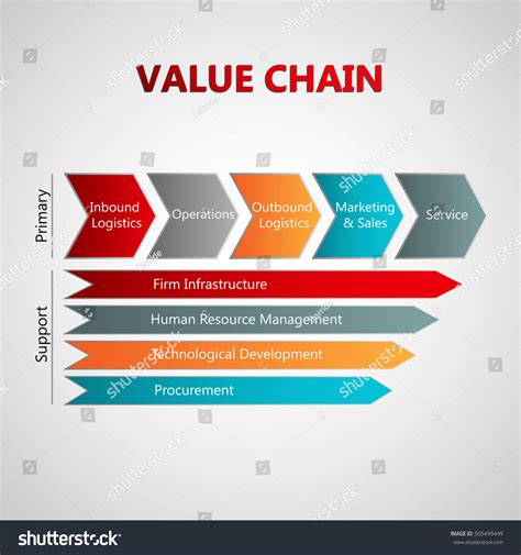Vector Infographic Value Chain Model Including Stock Vector Royalty