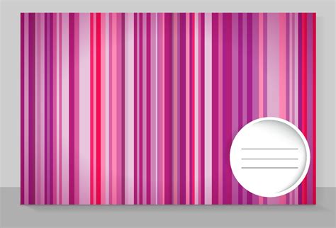 Template Cover Of A Copybook With An Individual Design Pink Striped Pattern 11383517 Vector