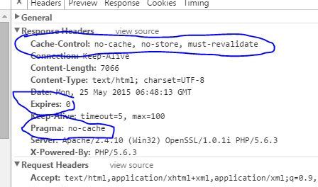 Javascript How To Load Web Site Without Cache Php Js Stack Overflow