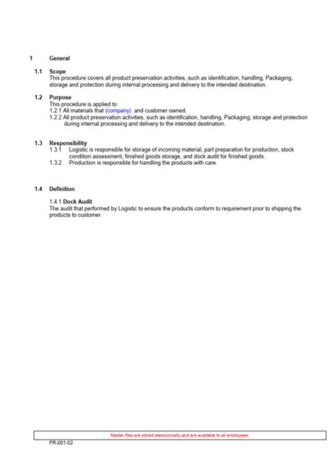 preservation of product procedure pdf logistics packaging and