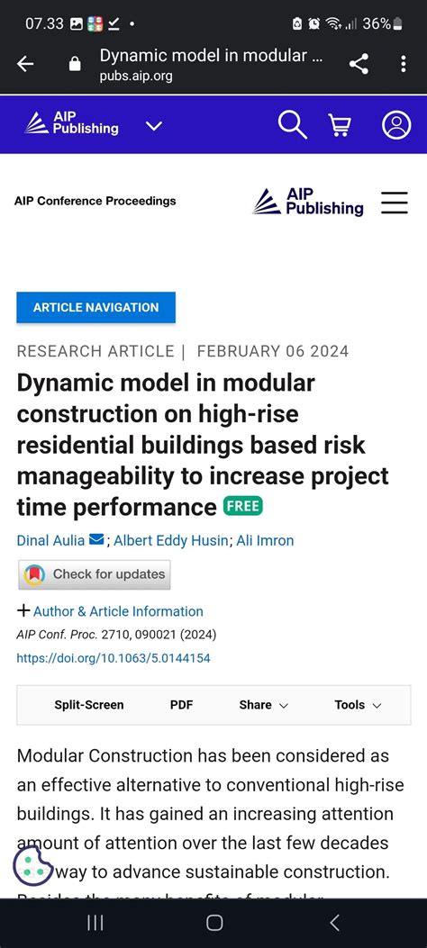 Alhamdulillah Publish In Aip Dinal Aulia M T Asce Crmo