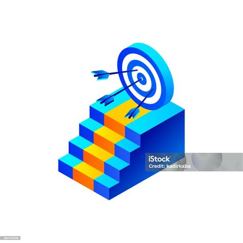 경력 목표 아이소메트릭 아이콘과 3차원 디자인의 벡터 그림 3차원 형태에 대한 스톡 벡터 아트 및 기타 이미지 3차원 형태 등측투영법 비즈니스 Istock