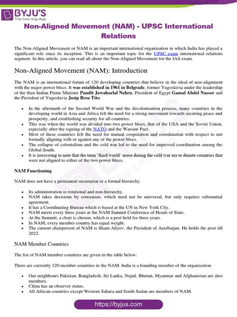 Non Move Pdf Non Aligned Movement Political Theories