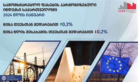 საქსტატის ცნობით იანვარში ევროკავშირის მეთოდოლოგიით ინფლაციის დათვლის შედეგი ეროვნული