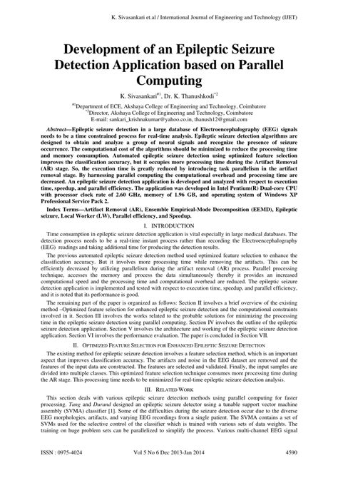 Pdf Development Of An Epileptic Seizure Detection Application Based
