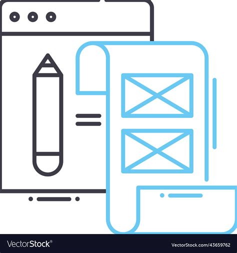 Website Sketching Line Icon Outline Symbol Vector Image
