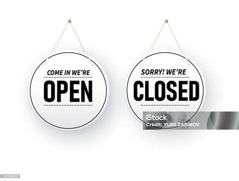 닫힌 흰색 간판이 걸려 있습니다 소매점 상점 상점 카페 바 레스토랑을 위한 직사각형 모양의 클립보드 벡터 광고에 대한 스톡 벡터 아트 및 기타 이미지 Istock