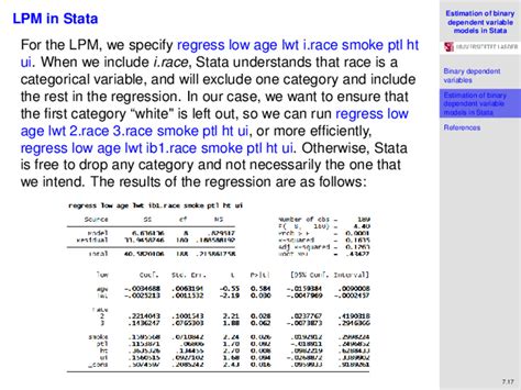 estimation of binary dependent variable models in stata speaker deck