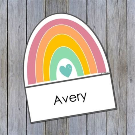Editable Boho Rainbow Cubby Name Tags Locker Labels By Terbet Lane