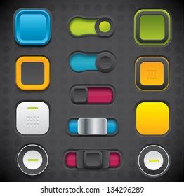 Modern Ui Button Set Including Switches Stock Vector Royalty Free Shutterstock