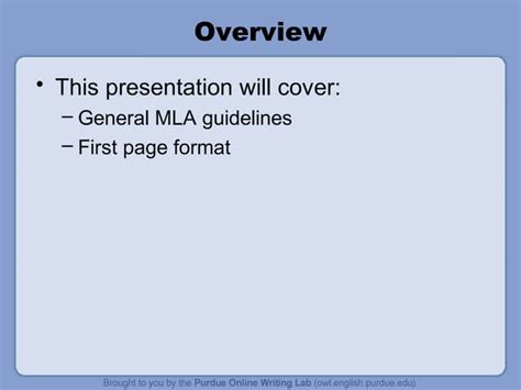 Mla Format Purdue Ppt