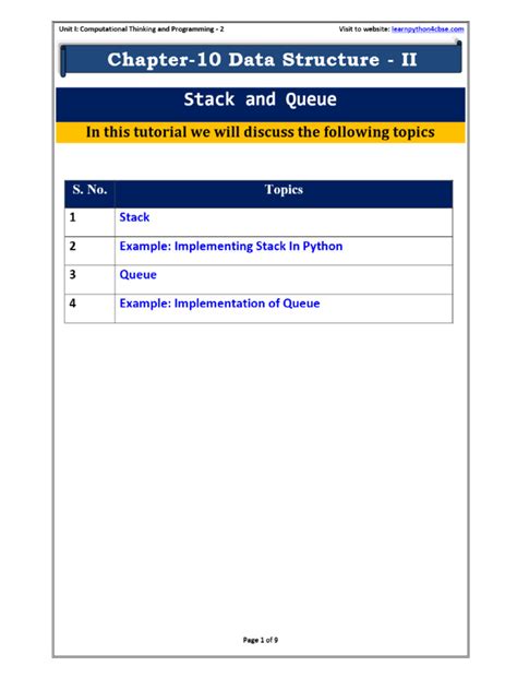 data structure stack and queue pdf