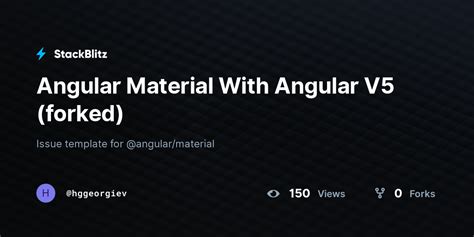 Angular Material With Angular V5 Forked Stackblitz