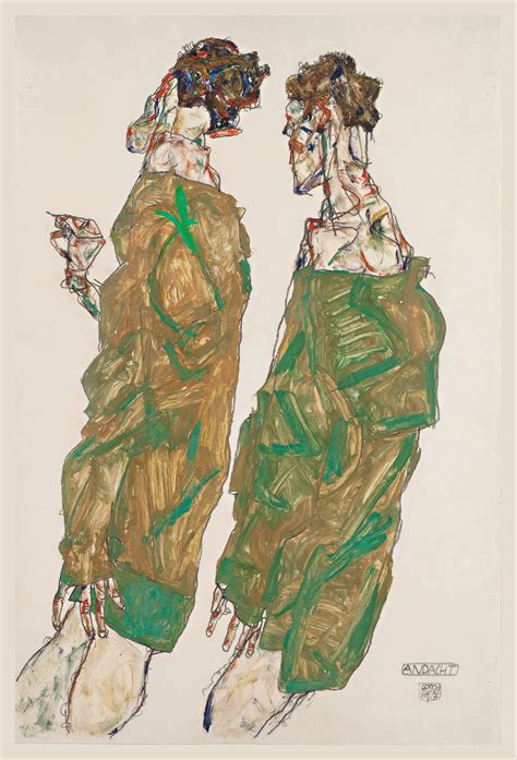 무료 이미지 무늬 두 삽화 그림 오스트리아 미술 Publicdomain 표현주의 스케치 Egonschiele
