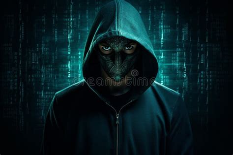 Hacker In Front Of A Laptop In A Dark Room With City Lights Stock Illustration Illustration Of
