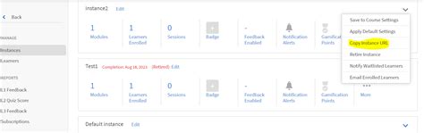 how to find the course id and the instance id for the required course elearning