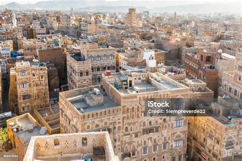 Architecture Of The Old Town Of Sanaa Yemen Unesco World Heritage Stock