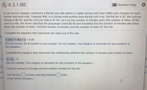 Solved BE Question Help A Car Service Charges Chegg Com