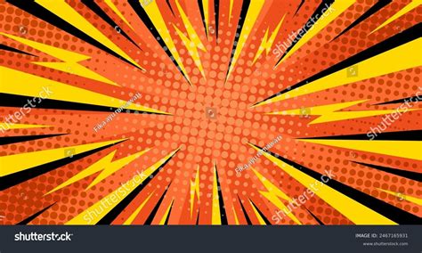 Comic Pop Art Energetic Thunder Burst Stock Vector Royalty Free