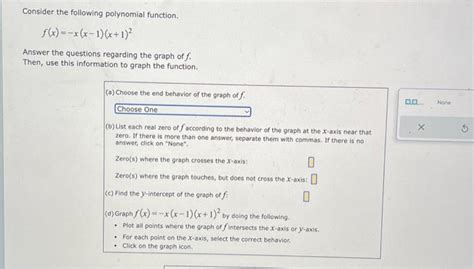 Solved Consider The Following Polynomial Function Chegg
