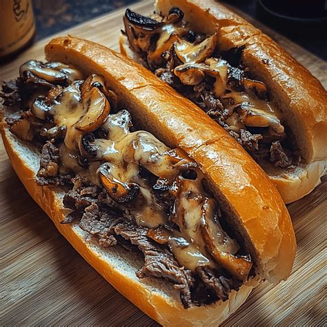 Philly Cheesesteak Sandwich With Mushrooms Zero Waste Eats