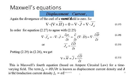 Lect 03 Time Varying Fields And Maxwells Equations