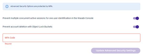 setting advanced security options