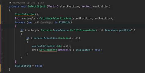 having an issue with selecting objects rts style multiple unit