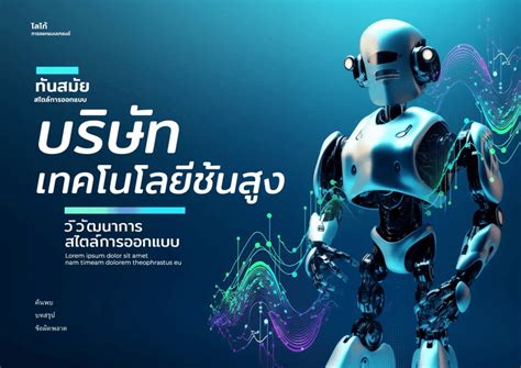 artificial intelligence data robot flow poster psd free download