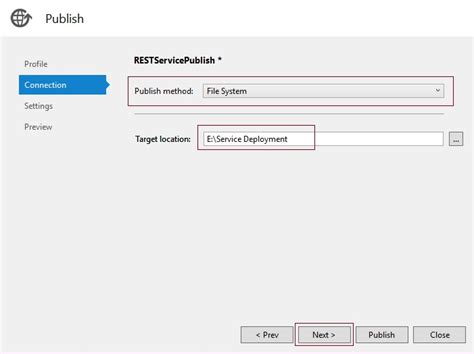 Publishing Aspnet Web Api Rest Service Using File System Method